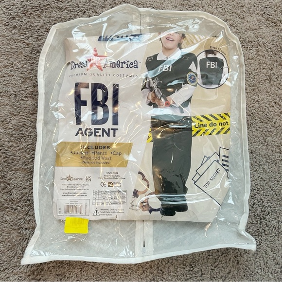 Costumes | Fbi Agent Costume Set With Vest And Cap Sz Medium 81 | Poshmark